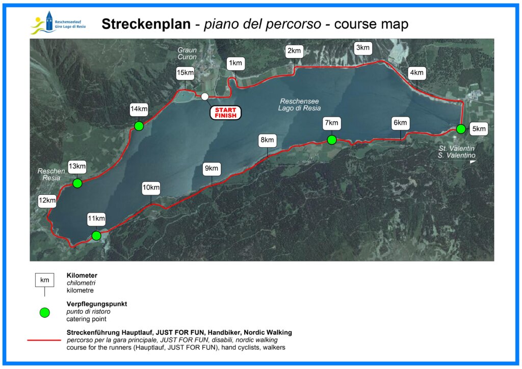 Streckeninfo: Karte, Kilometeranzahl & mehr | Reschenseelauf